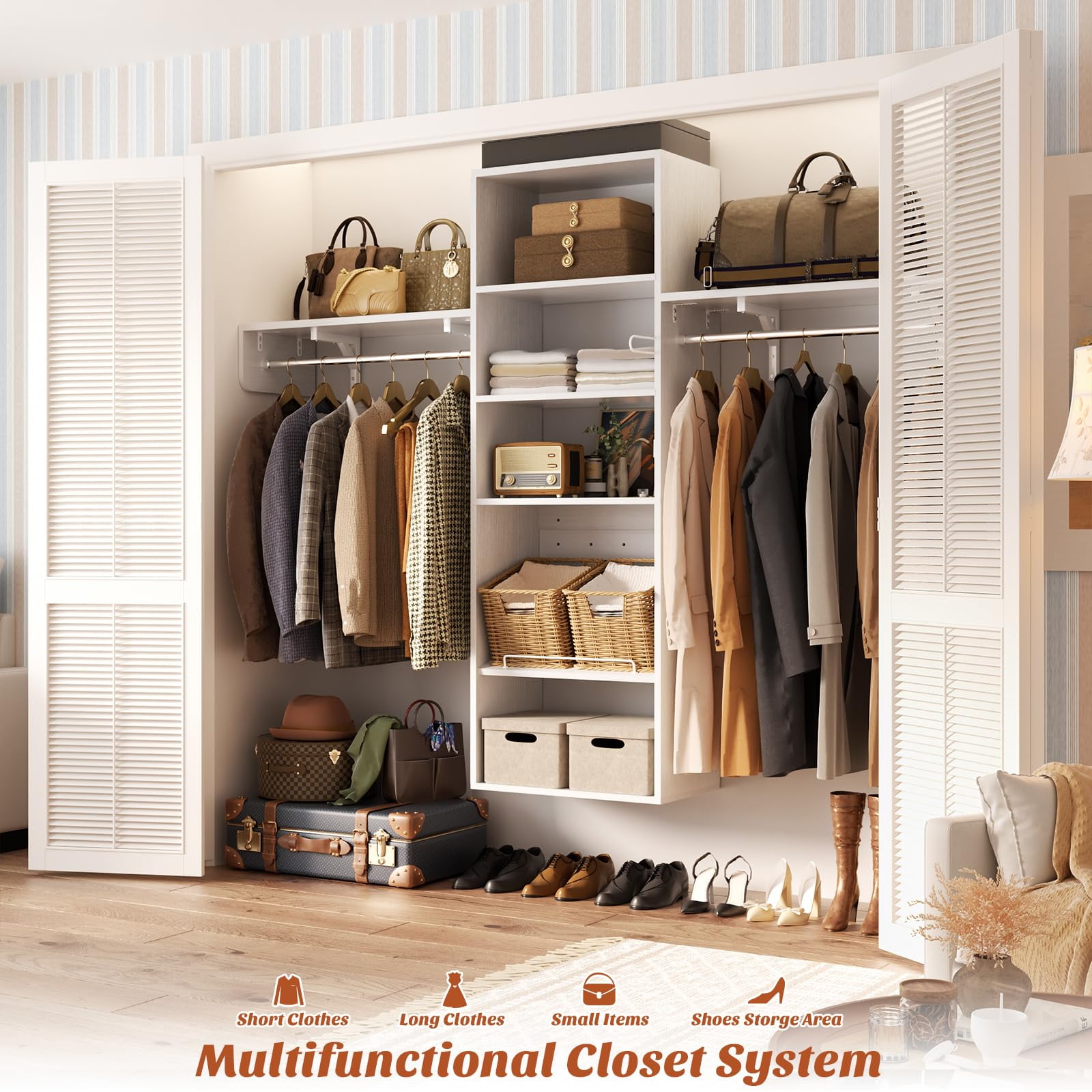 Aheaplus Over Washer and Dryer Storage Shelf, 8FT Wall Mounted Laundry ...