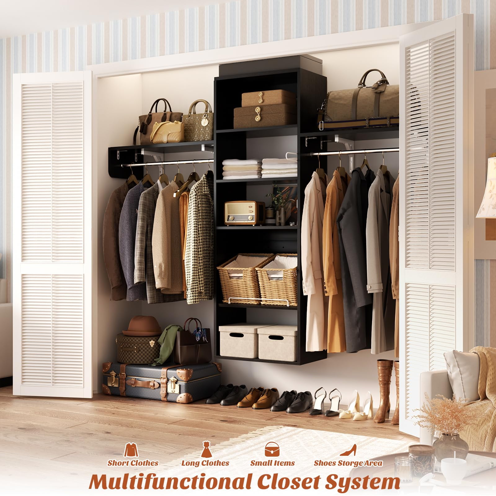 Aheaplus Over Washer Dryer Storage Shelf, 8FT Wall Mounted Laundry Room ...