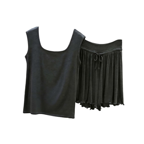 AherBiu 2 Piece Pajamas Sets for Women Loungewear Comfy Tank Tops with ...