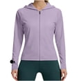 AherBiu Athletic Jacket for Women Zip up Sunproof Hooded Lightweight ...