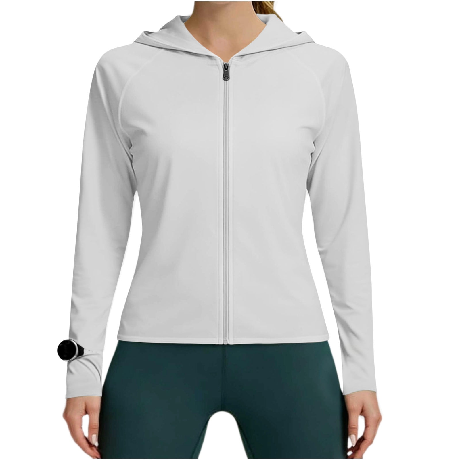 AherBiu Athletic Jacket for Women Zip up Sunproof Hooded Lightweight ...