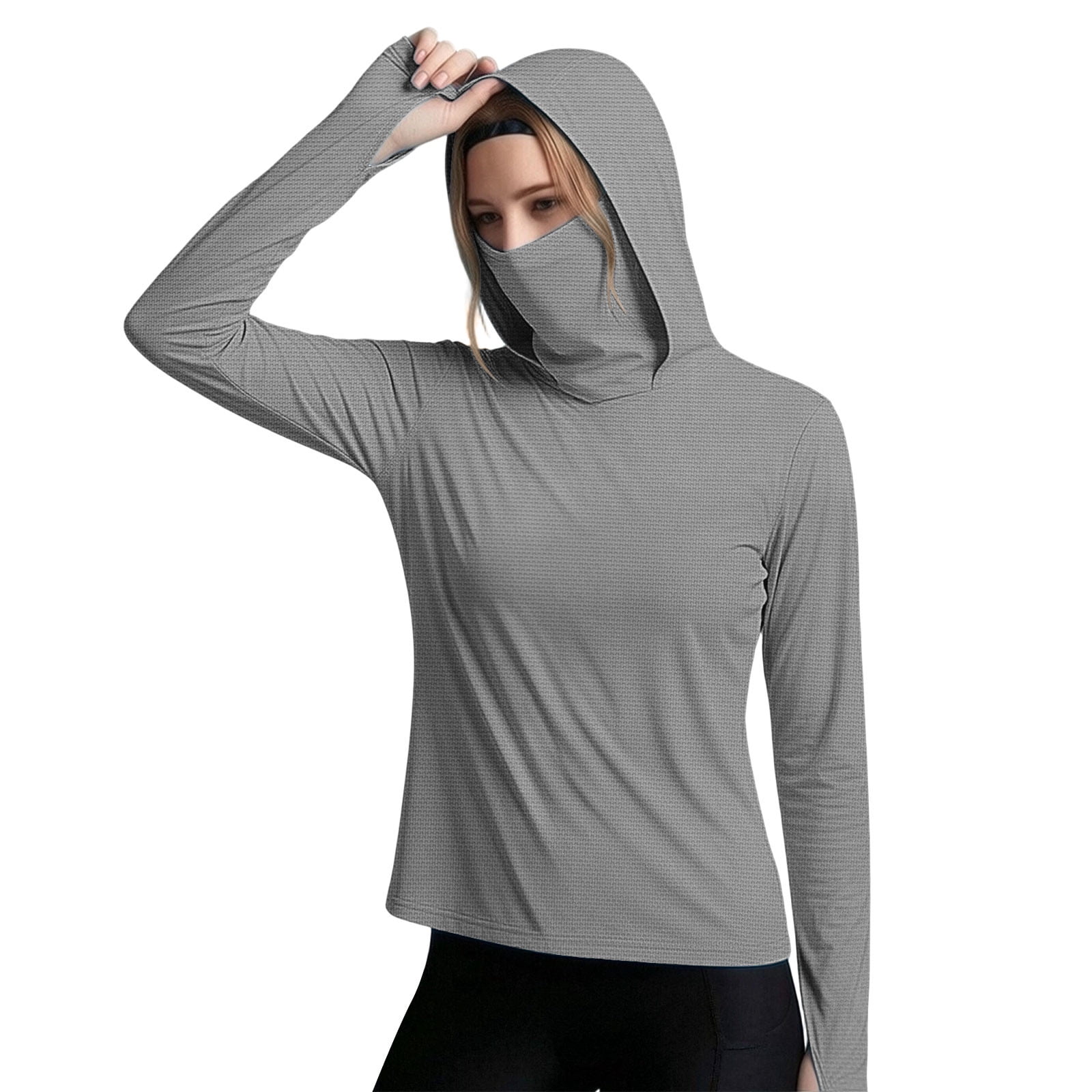 AherBiu Athletic Tops for Women Sunproof Long Sleeve Hoodie Lightweight ...