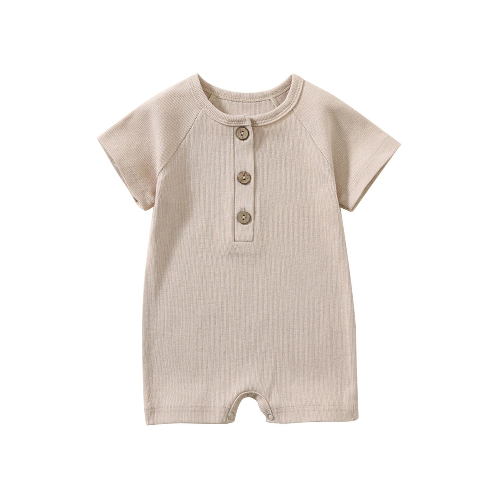 AherBiu Baby Girls Boys Rompers Short Sleeve Newborn Infant Ribbed ...