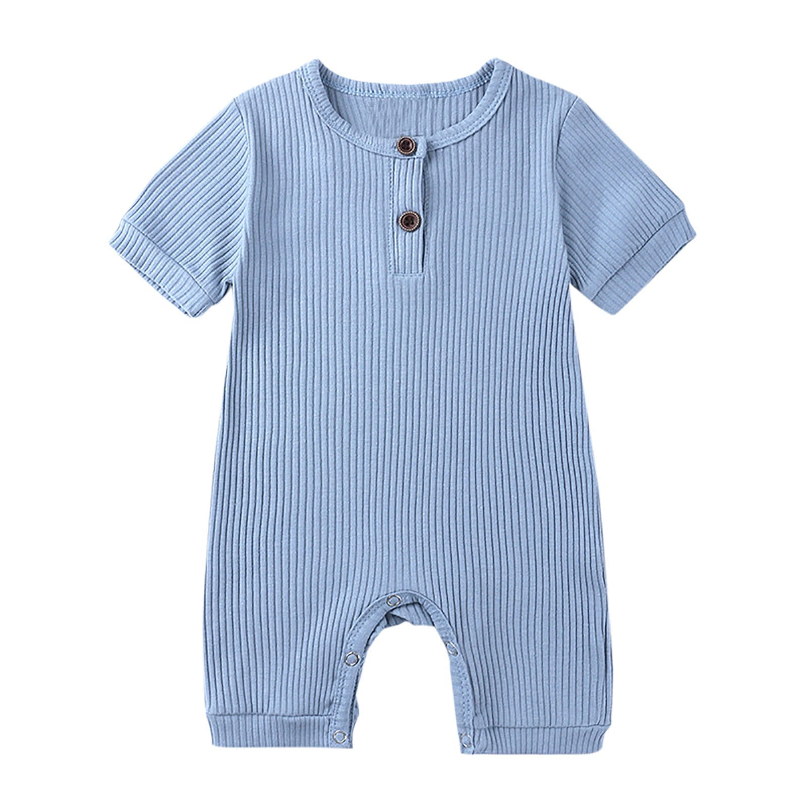 AherBiu Baby Girls Boys Rompers Short Sleeve Newborn Infant Ribbed ...