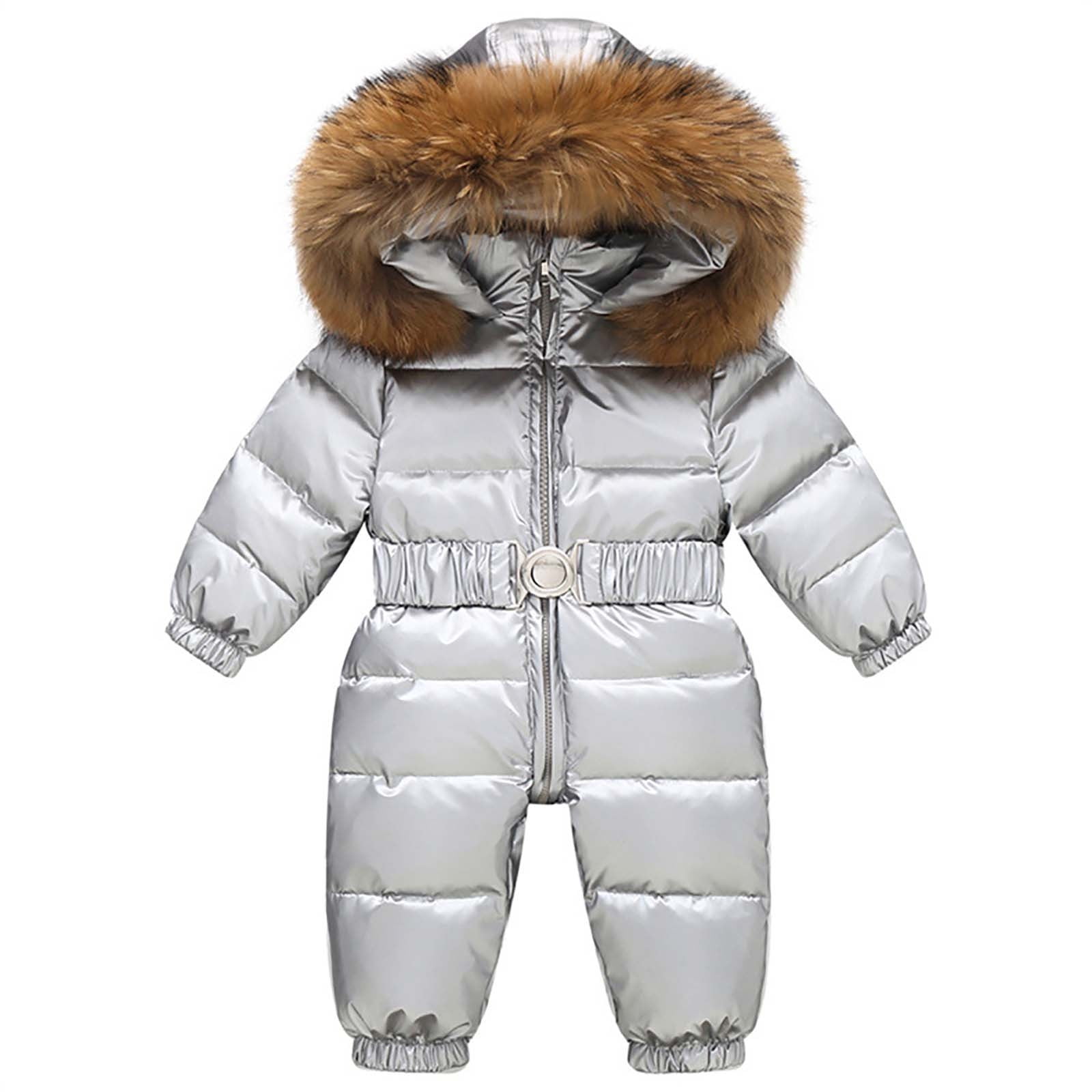 AherBiu Baby Puffer Jacket Unisex Hooded Winter Warm Newborn Onesies ...
