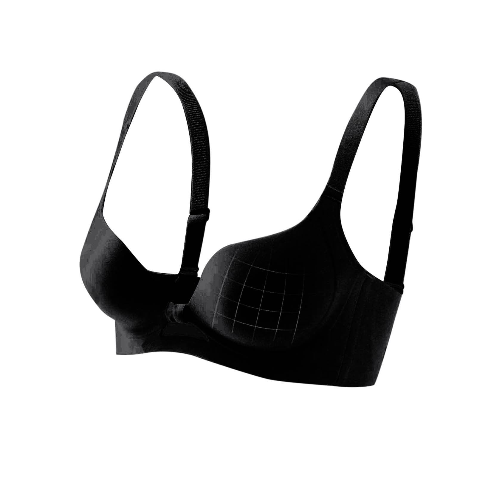 AherBiu Bras for Women Deep V Neck Gathered Spaghetti Strap Wireless ...