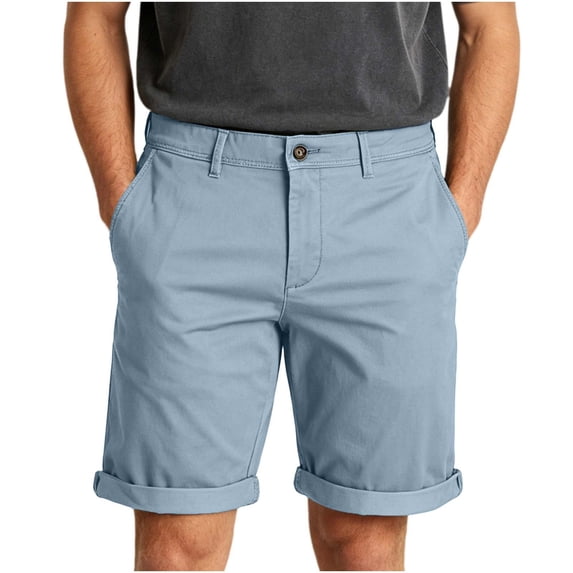 AherBiu Business Casual Shorts for Men Elastic Waisted Straight Leg ...
