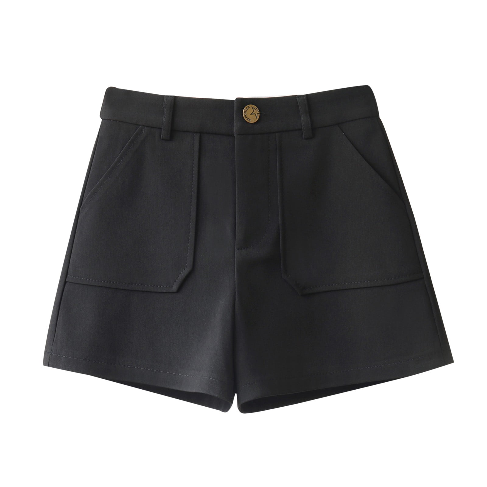 AherBiu Business Casual Shorts for Women High Waisted Wide Leg Office ...