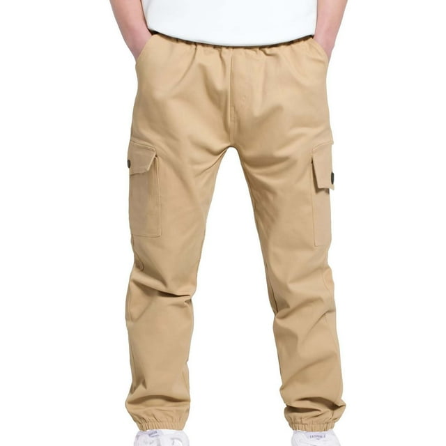 AherBiu Cargo Pants for Teen Boys Streetwear High Waisted Cinch Bottom ...