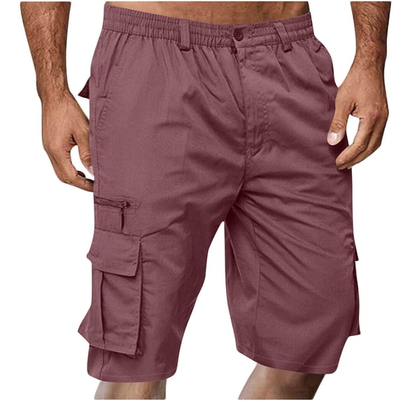 AherBiu Cargo Shorts for Men Summer Casual Loose Bermuda Elastic High ...