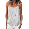 AherBiu Cotton Linen Tank Tops for Women Spaghetti Strap Scoop Neck ...