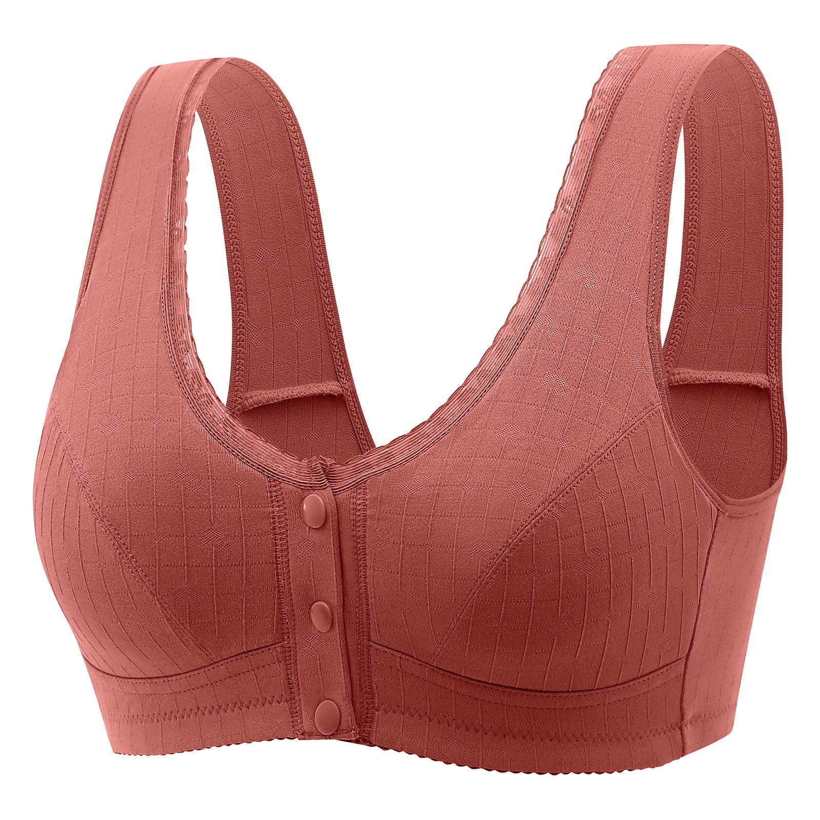 AherBiu Everyday Bras for Seniors Women Button Front Closure Full ...