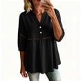 AherBiu Henley Shirt for Women Button Notch V Neck 1/2 Sleeve Cutout ...