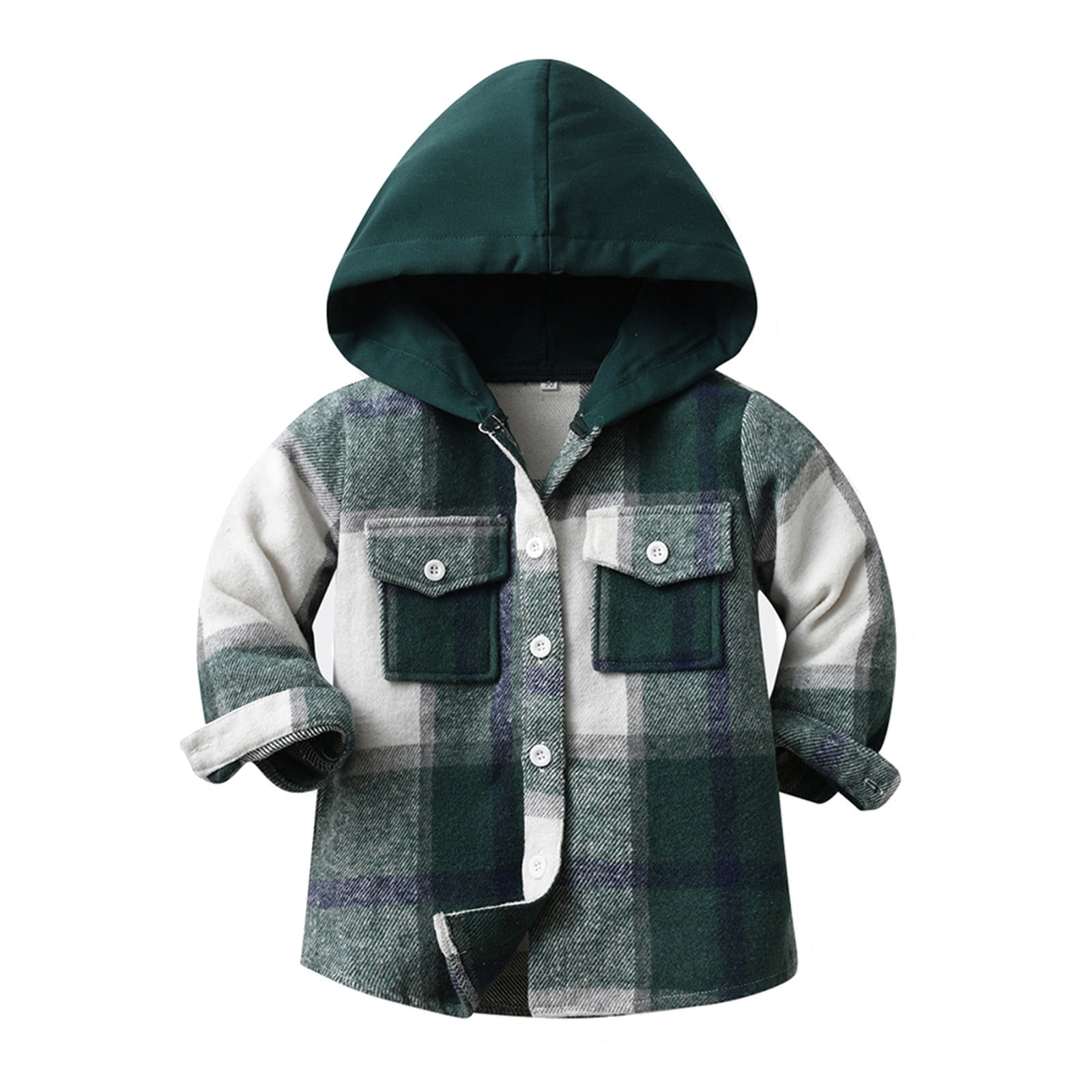 AherBiu Infant Baby Clothes Flannel Shirt Jackets Button Down Long ...