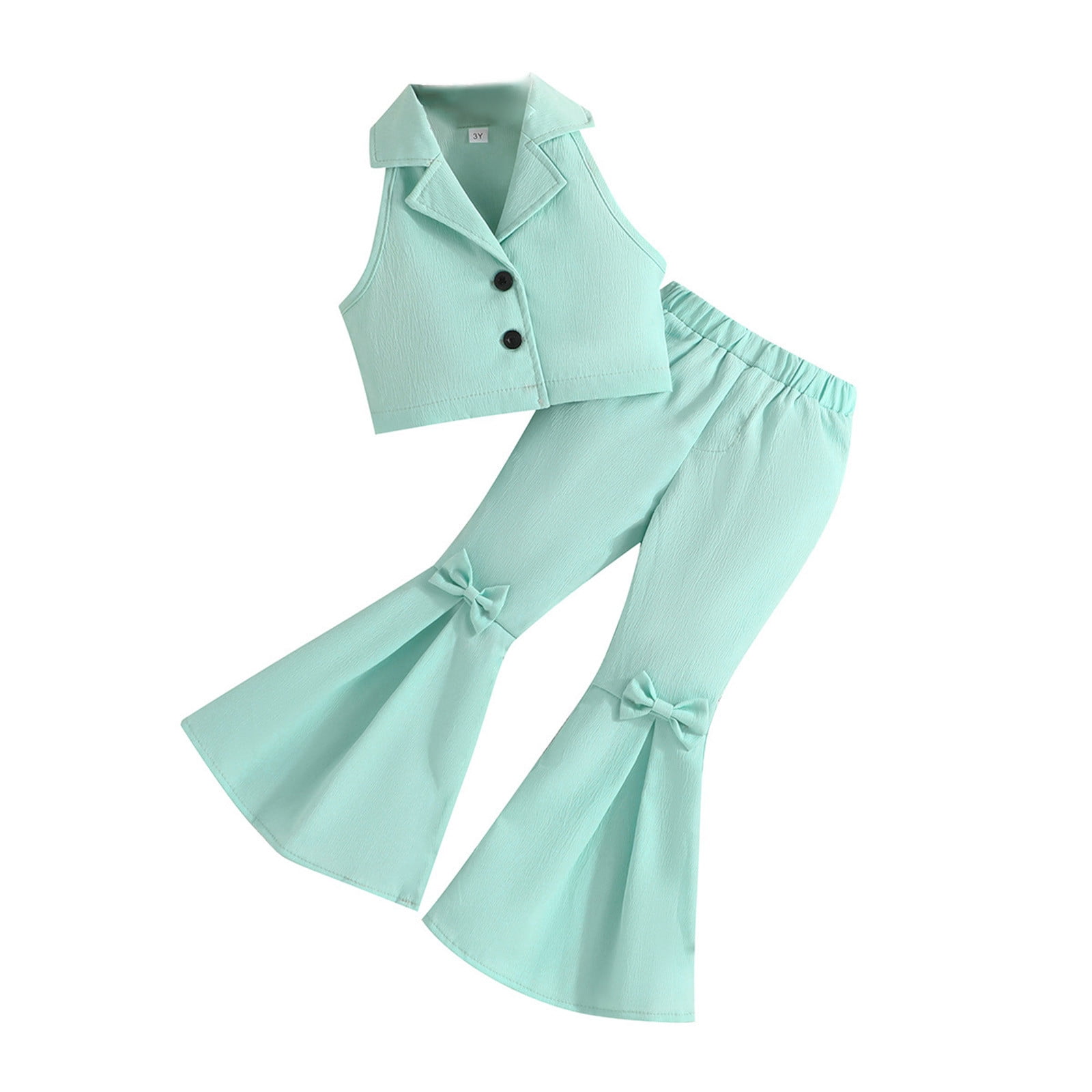 AherBiu Kid Toddler Girls Clothes 2 Piece Sets Button Down Blazer Vests ...