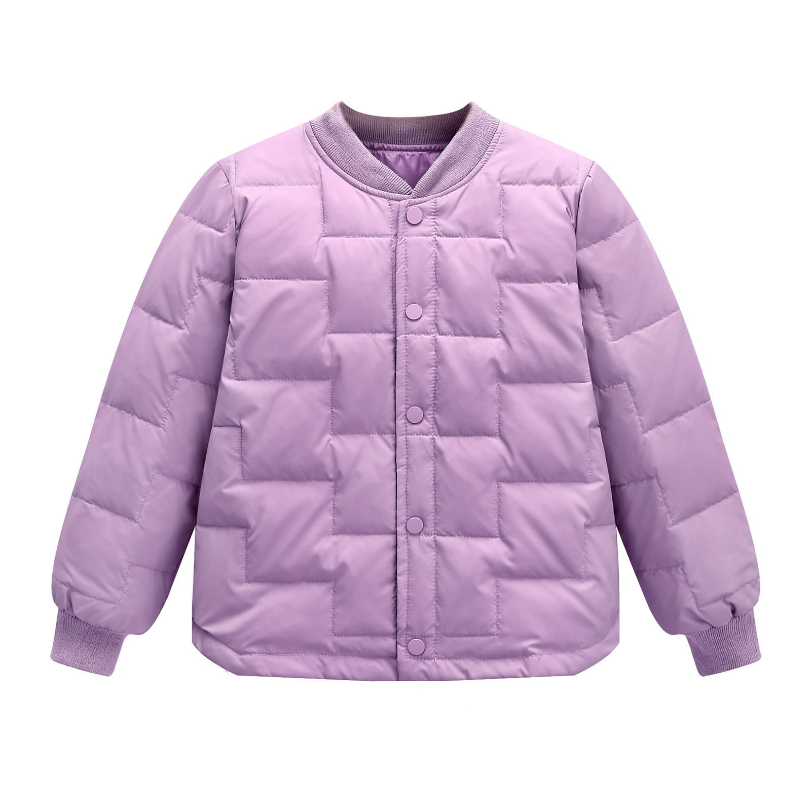 AherBiu Little Girls Puffer Jackets Button Down Long Sleeve Quilted ...
