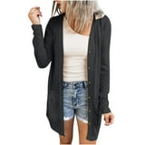 AherBiu Long Cardigans for Women Button down Open Front Cotton ...