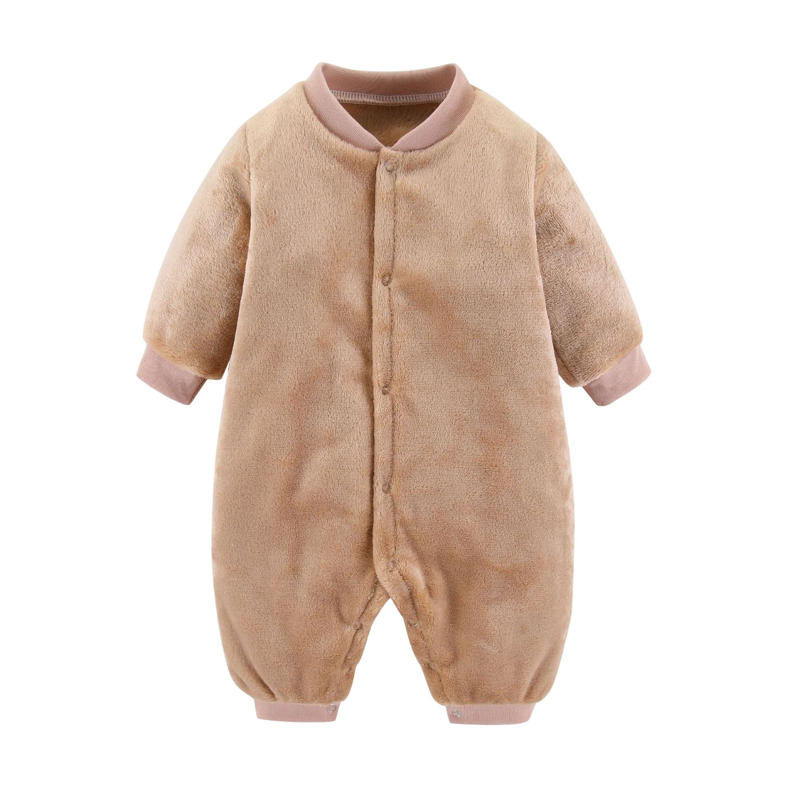 AherBiu Newborn Winter Outfits Fleece Rompers Coats Baby Girls Clothes ...