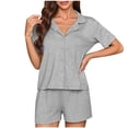 AherBiu Pajama Sets for Women 2 Piece Short Sleeve Button down Shirt ...