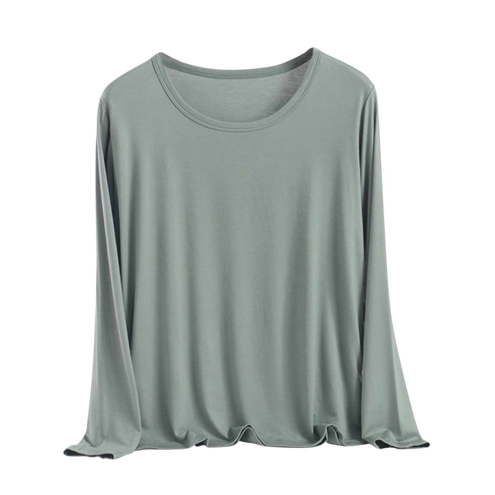 AherBiu Pajama Tops for Women Comfy Tshirt Long Sleeve Crewneck Basic ...