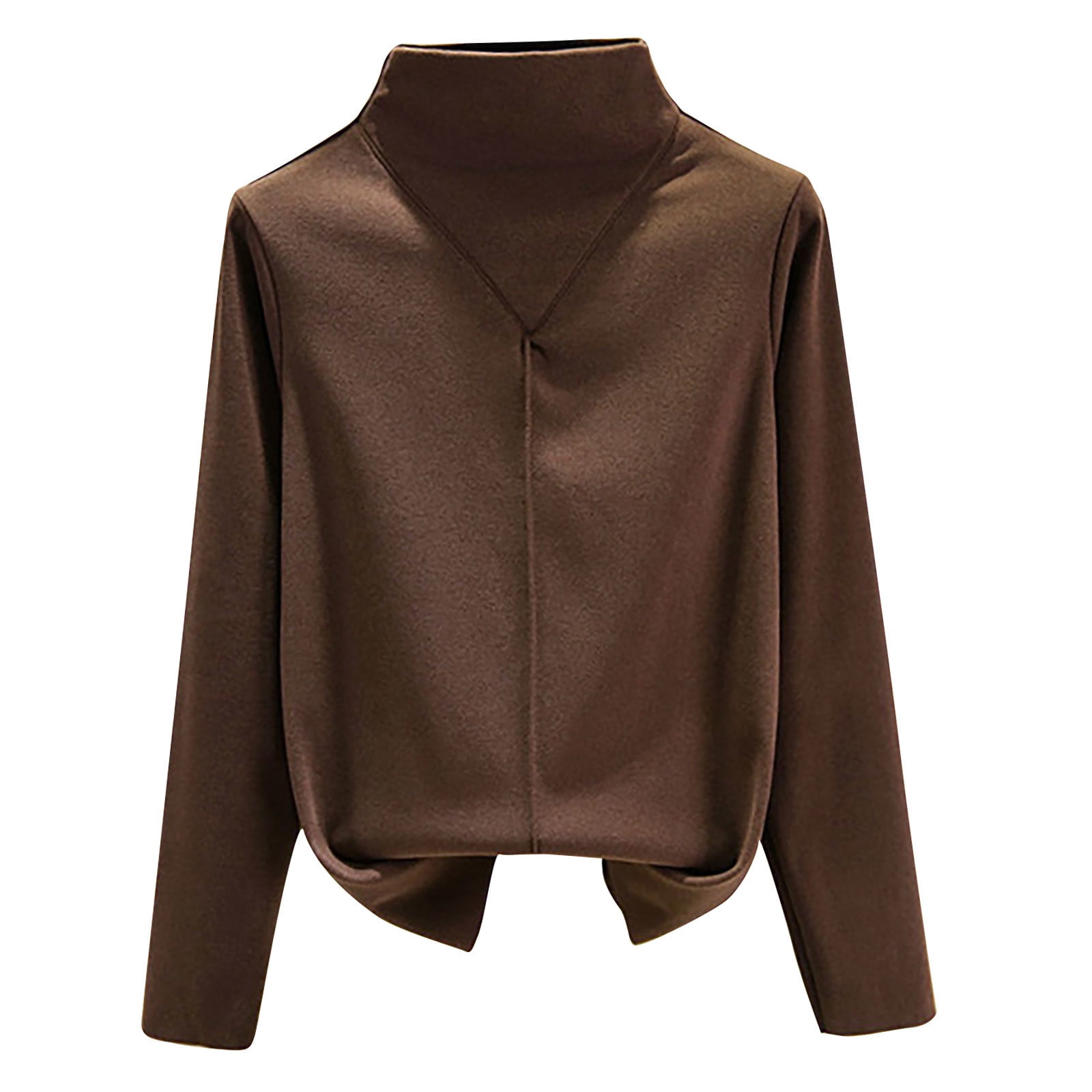 AherBiu Pajamas Tops for Women Long Sleeve Turtleneck Thermal Underwear Basic Layer Top Tees ...