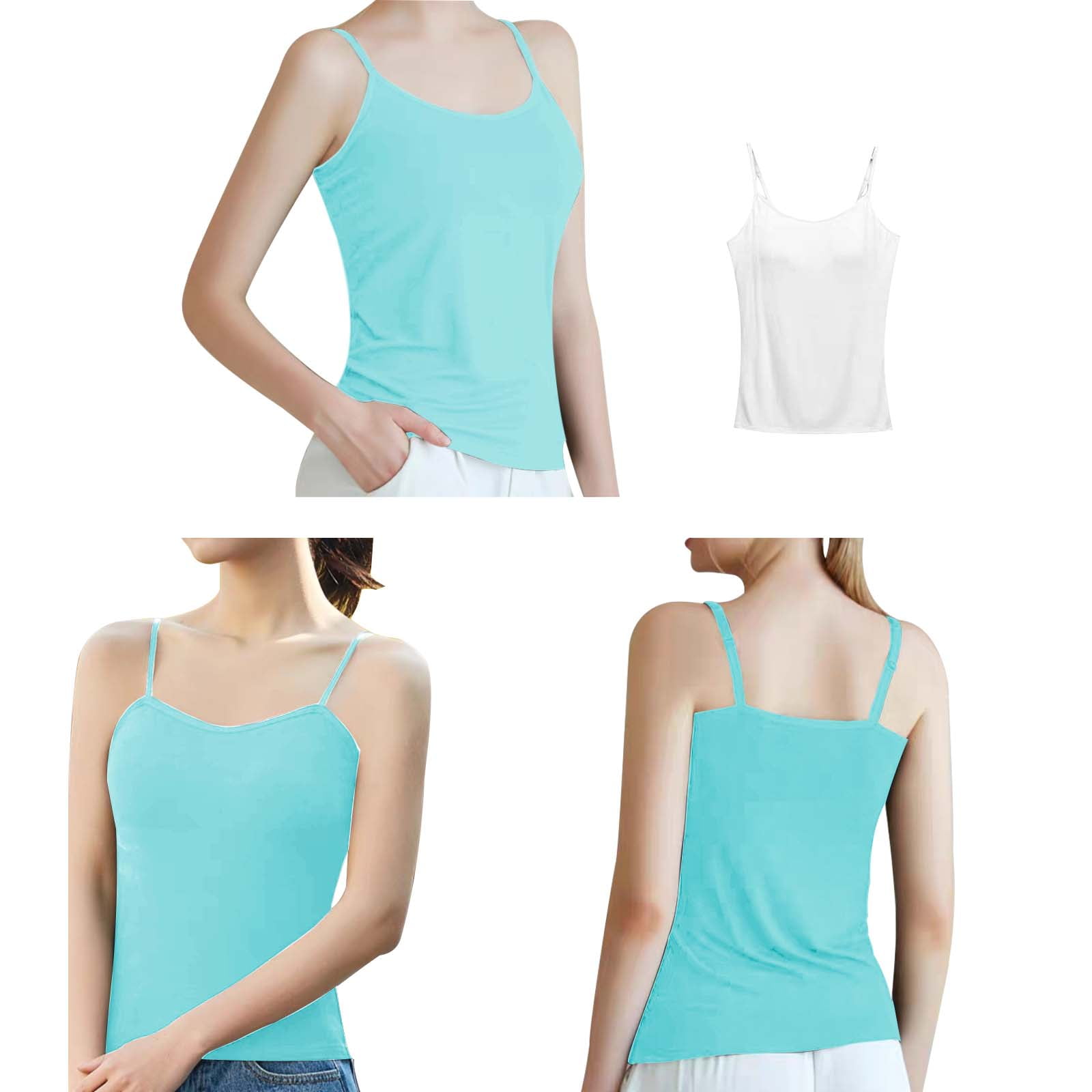 AherBiu Camis for Women Built-in-bra Yoga Tank Tops Workout Athletic ...