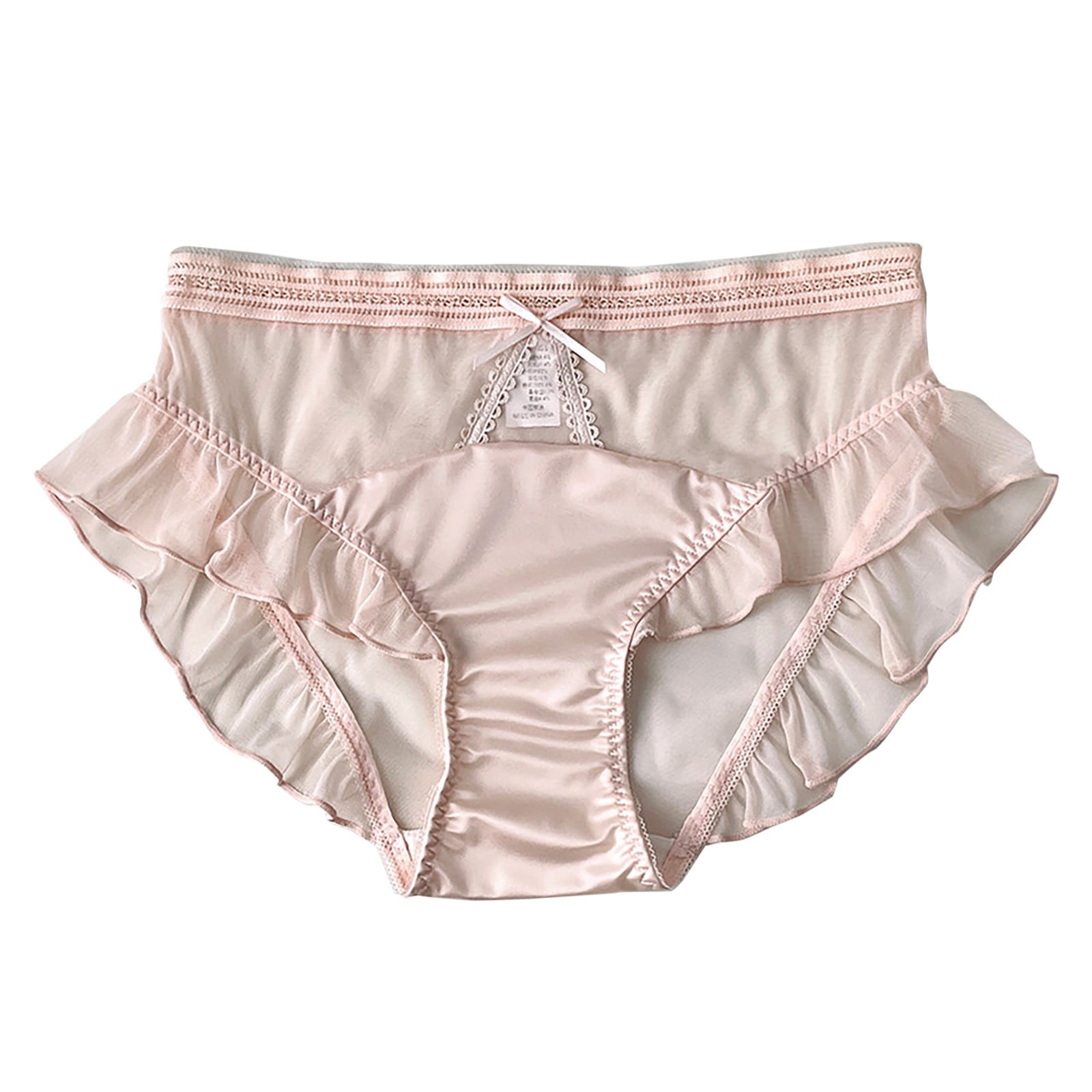 AherBiu Satin Panties for Women Cute Briefs Ruffle Comfort Womens ...