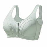 AherBiu Seniors Bras for Women Button Front Wide Strap Supportive Full ...
