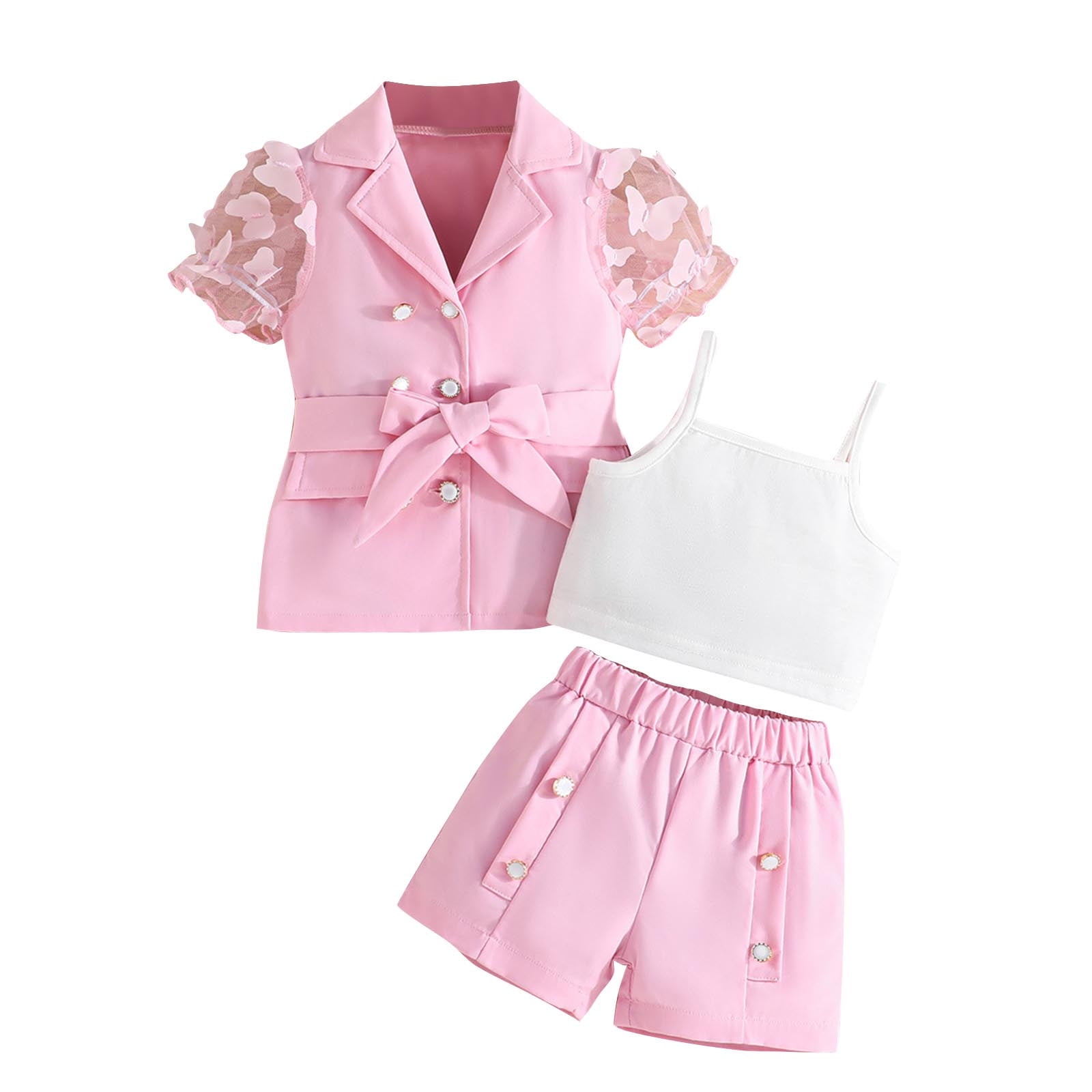 AherBiu Toddler Girls Clothes Summer Outfits Wedding Guest Dressy Sets ...
