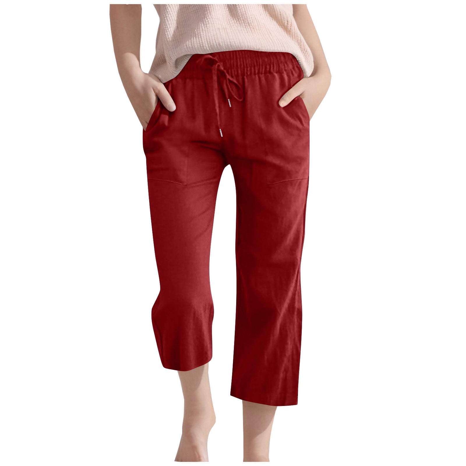 AherBiu Toddler Kids Girls Clothes Cotton Linen Capri Pants for Teen ...