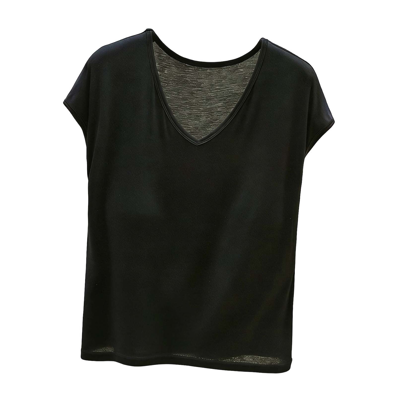 AherBiu Womens Pajama Tops with Built in Bra Cap Sleeve V Neck Comfy ...