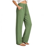 AherBiu Workout Pants for Women Drawstring Elastic High Waisted ...