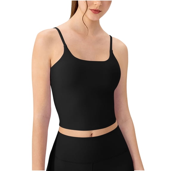 AherBiu Workout Tank Tops for Women Yoga Tops with Built in Bra Cropped ...