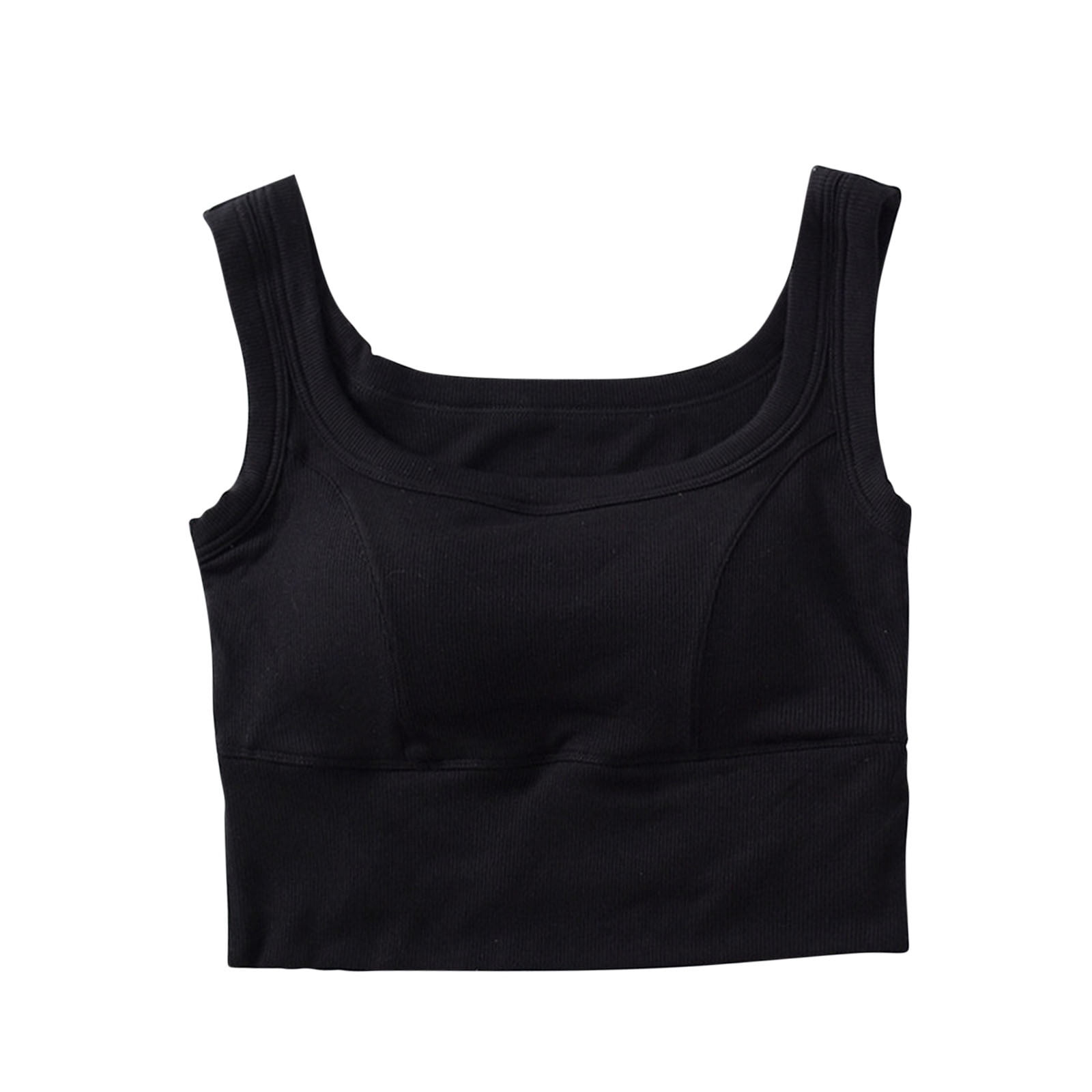 AherBiu Workout Tops for Women Crop Top with Built in Bra Activewear ...