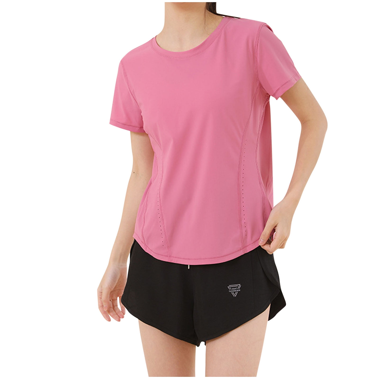 AherBiu Workout Tops for Women Gym Top Tees Activewear Short Sleeve ...