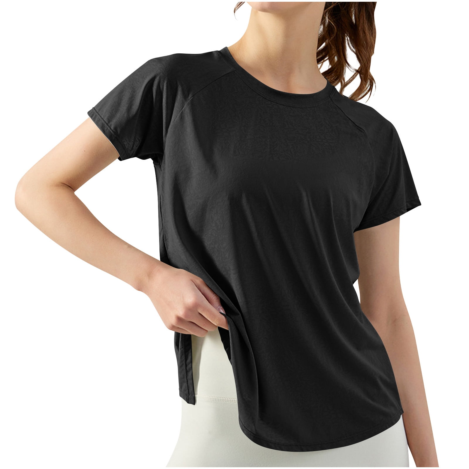 AherBiu Workout Tops for Women Lightweight Gym Top Tees Activewear ...