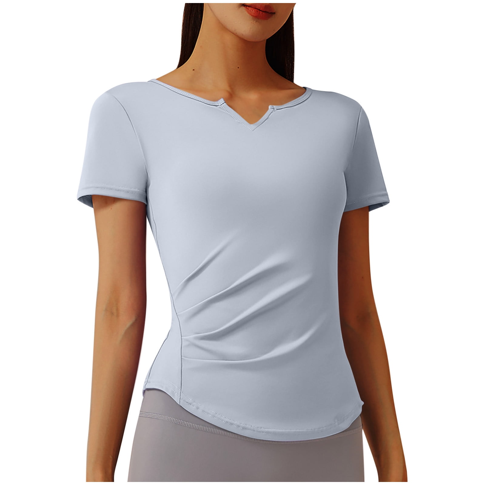 AherBiu Workout Tops for Women Lightweight Quick-Dry Short Sleeve Slim ...