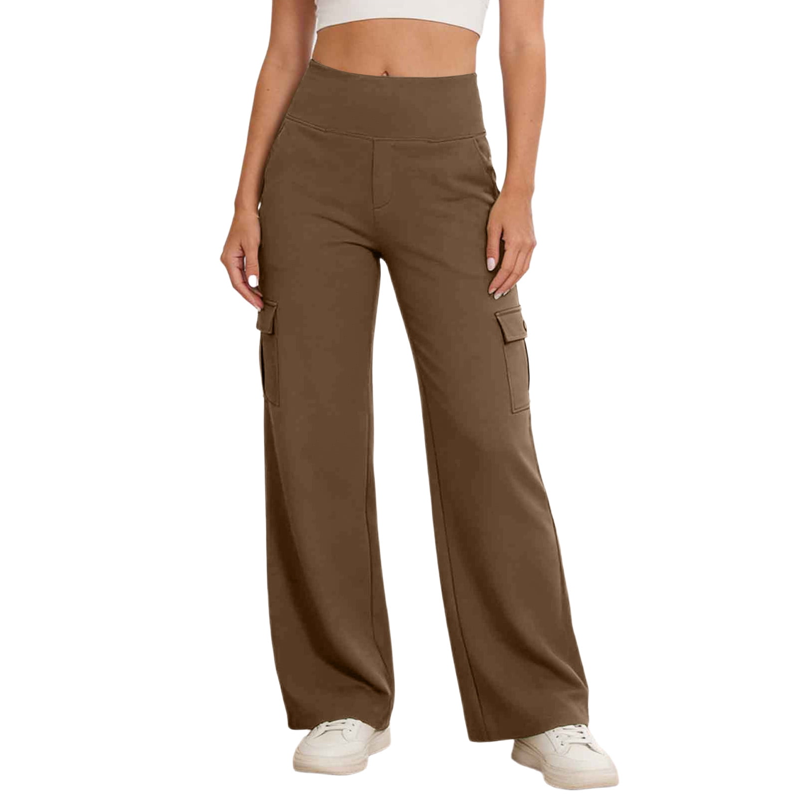 AherBiu Yoga Pants for Women Business Casual Loose Fitted High Waisted ...