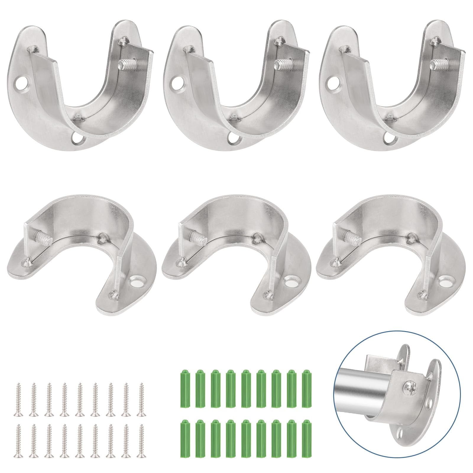 Aheszeed 6 Pcs Stainless Steel Rod Holders, Rod End Support Bracket for ...