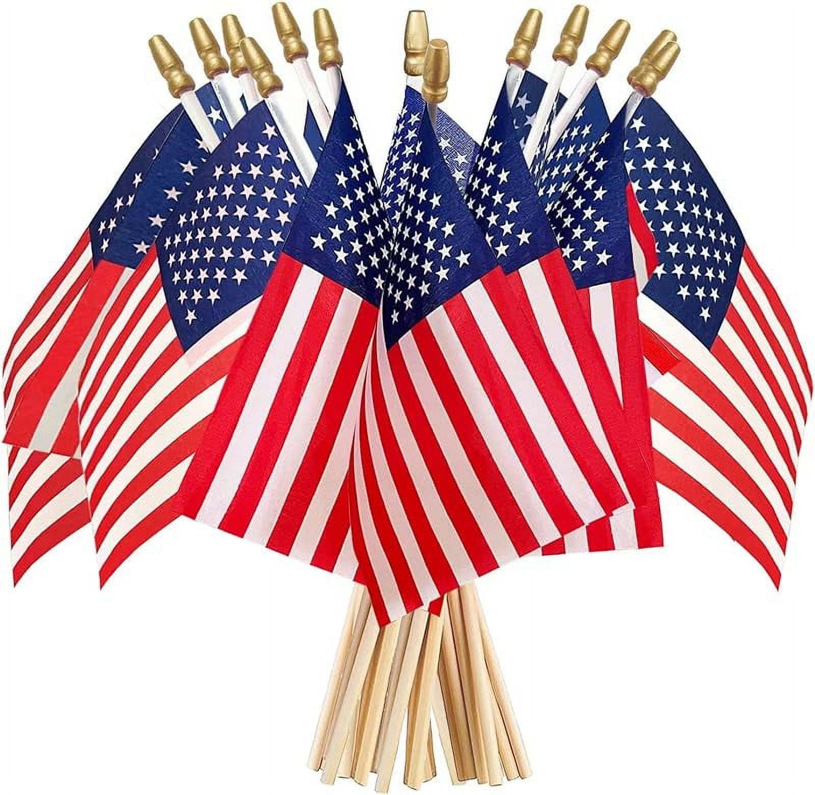 Ahfulife 15 Pcs Small American Flags on Stick, Pre-assembled Small ...