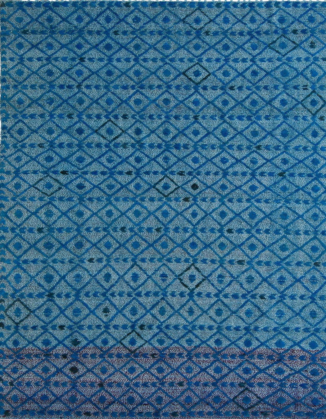 Ahgly Company Indoor Rectangle Abstract Blue Ivy Blue Abstract Area ...