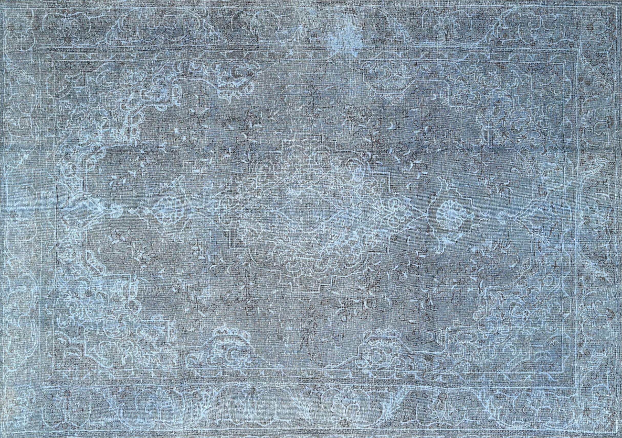 Ahgly Company Indoor Rectangle Contemporary Slate Blue Grey Persian ...