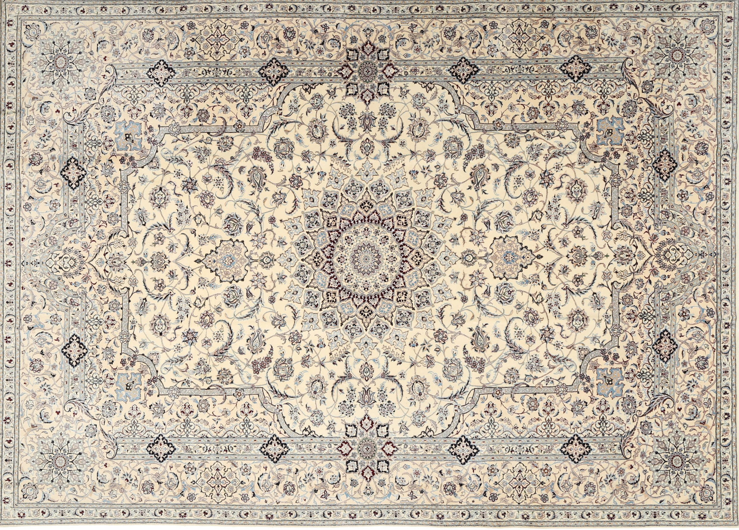 Ahgly Company Indoor Rectangle Traditional Vanilla Gold Medallion Area ...