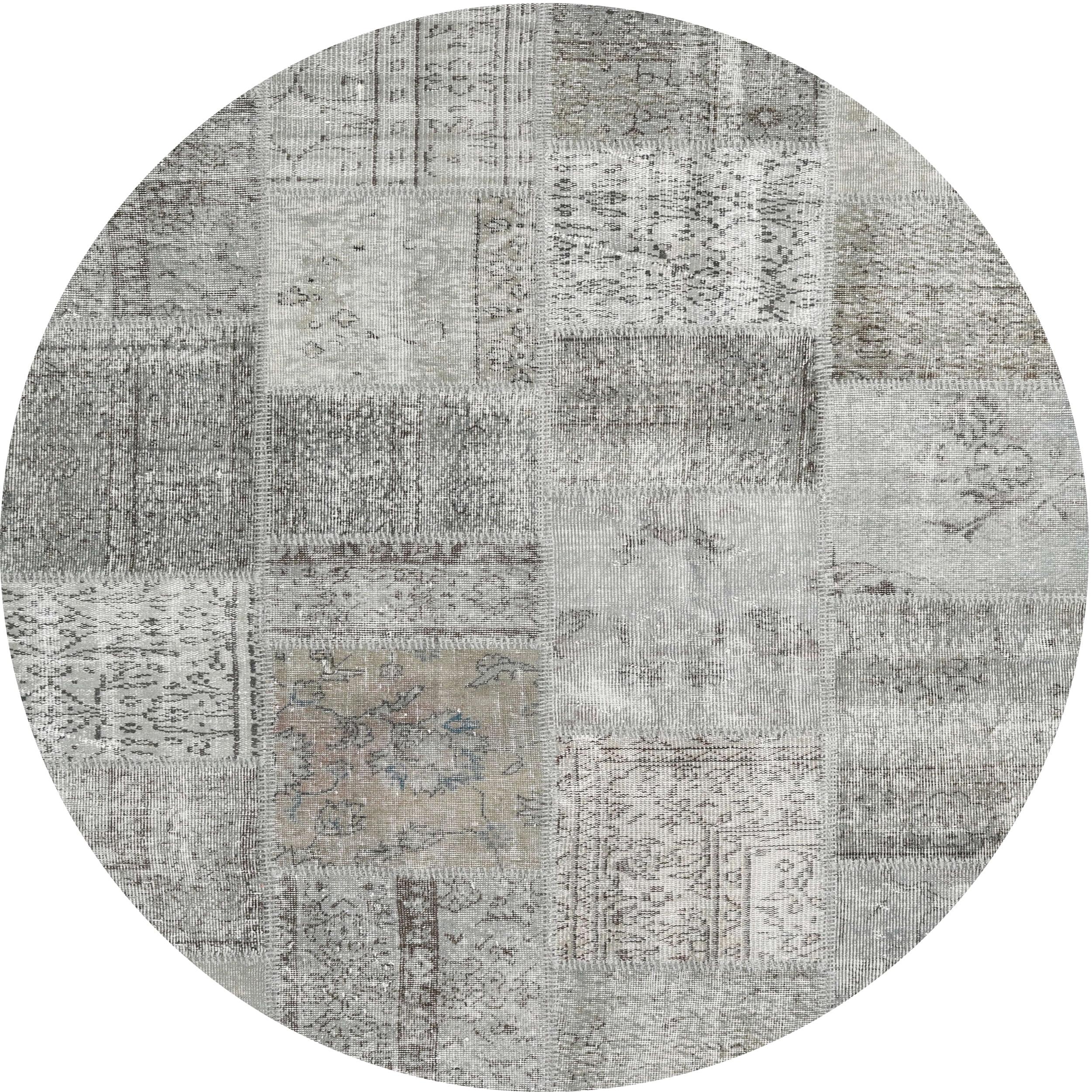 Ahgly Company Indoor Round Contemporary Sage Green Patchwork Area Rugs ...