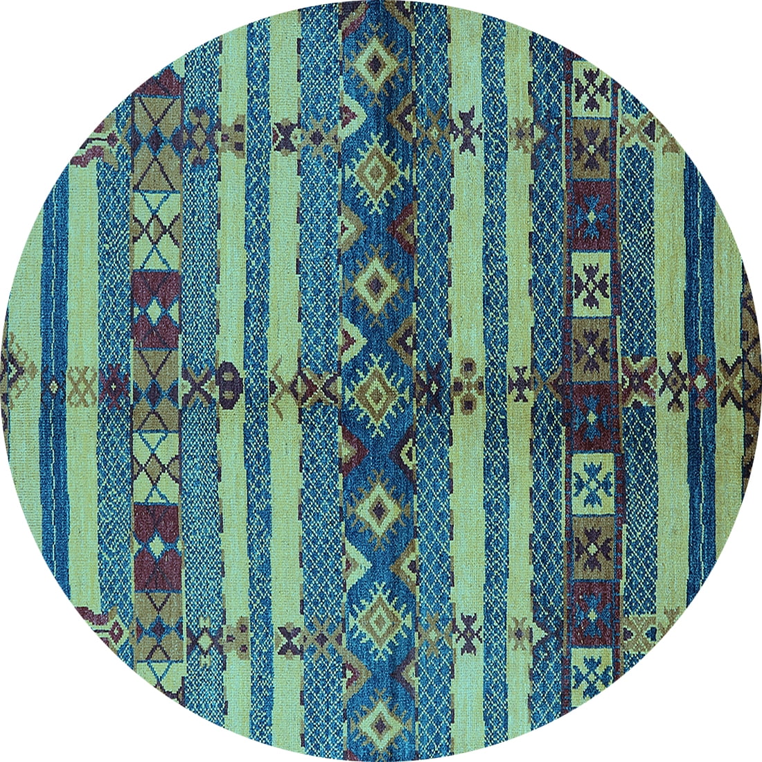 Ahgly Company Indoor Round Oriental Light Blue Industrial Area Rugs, 8 ...