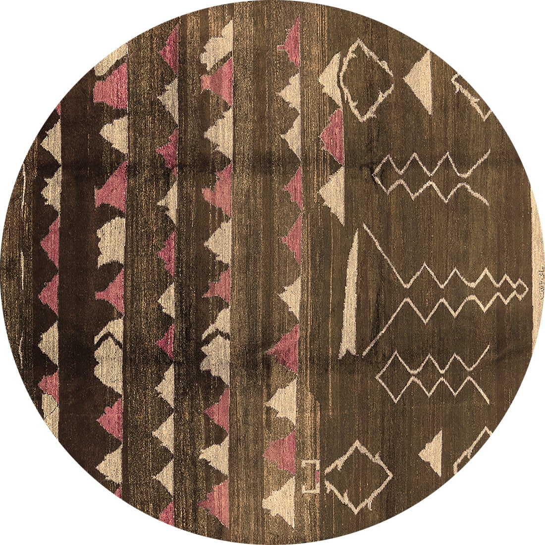 Ahgly Company Indoor Round Solid Brown Modern Area Rugs, 5' Round ...