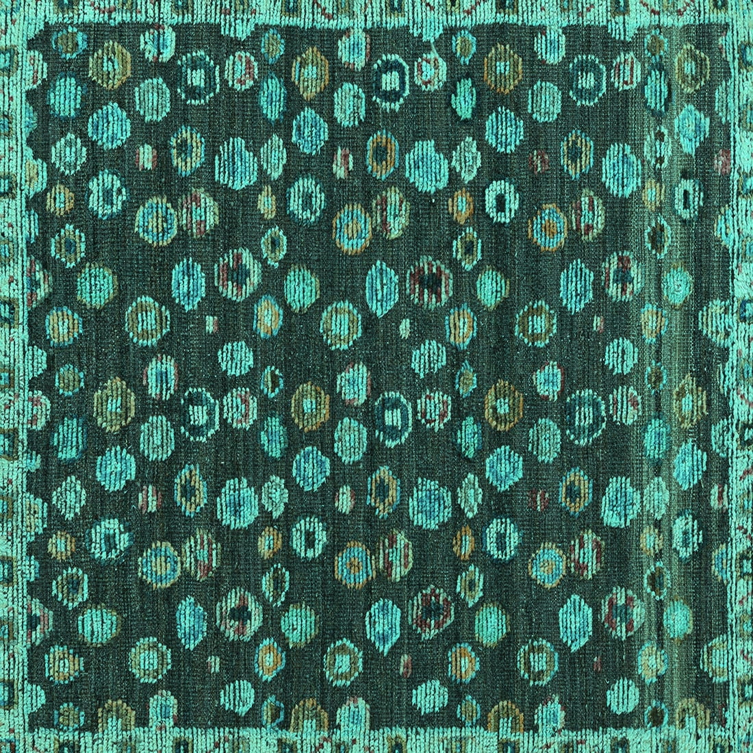 Ahgly Company Indoor Square Abstract Turquoise Blue Modern Area Rugs, 6 ...