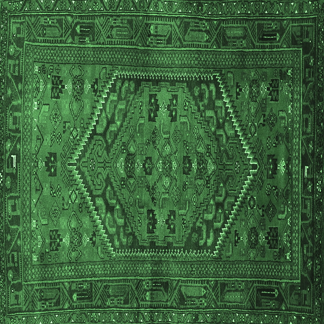 Ahgly Company Indoor Square Persian Emerald Green Traditional Area Rugs ...