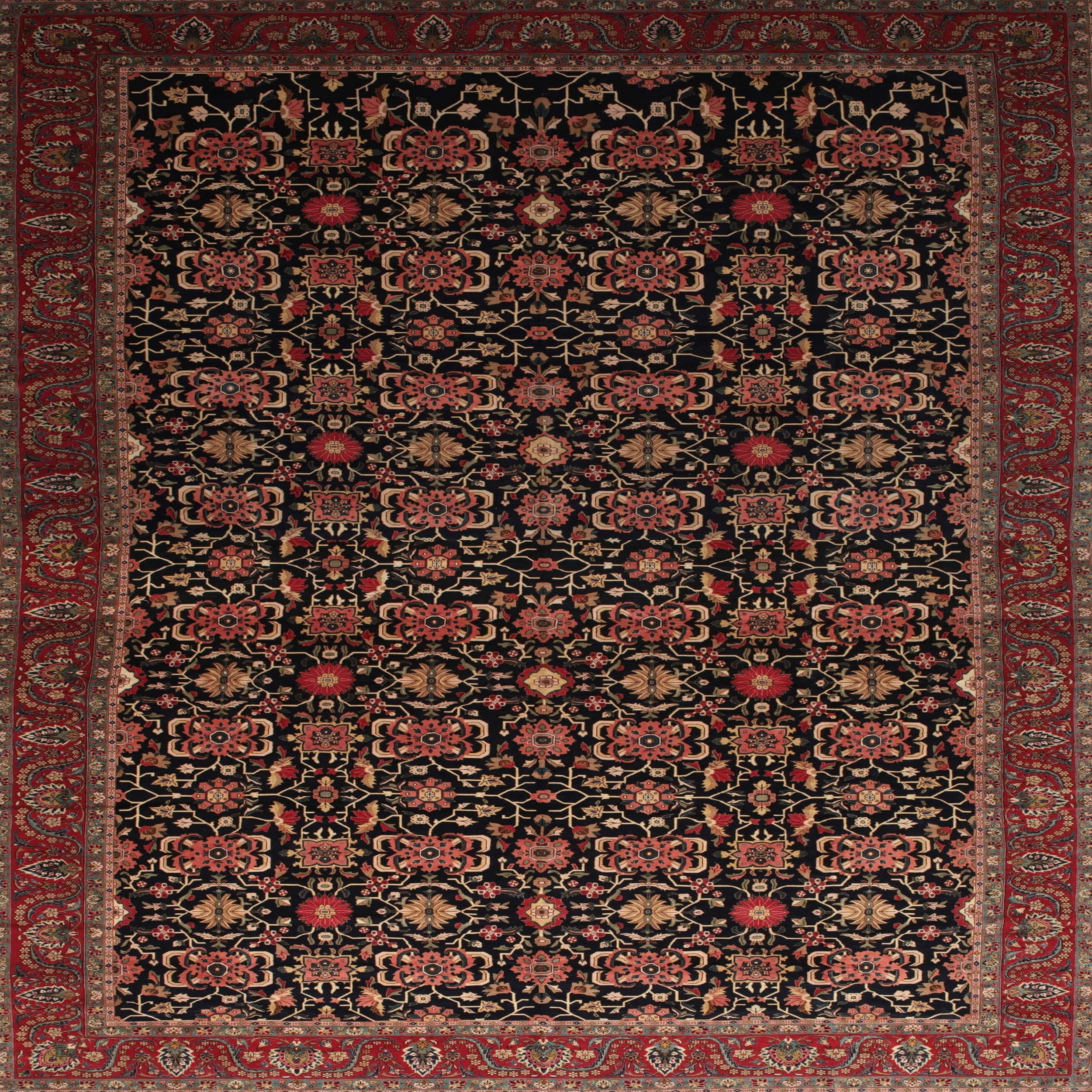 Ahgly Company Indoor Square Traditional Sienna Brown Persian Area Rugs ...