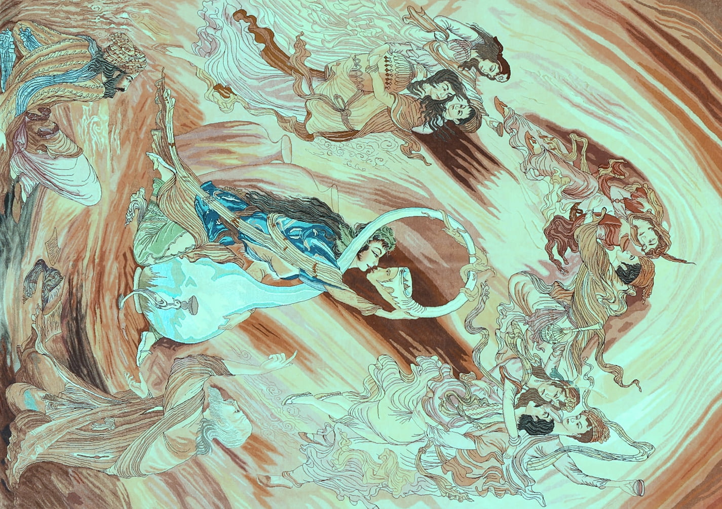 Ahgly Company Machine Washable Indoor Rectangle Animal Light Blue ...